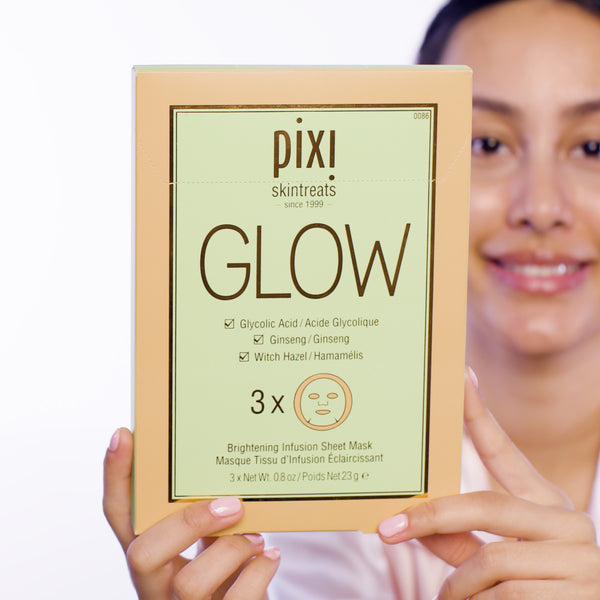 Glow Sheet Mask - Radiance-Boosting Glycolic Acid Face Mask, 3-Pack ...