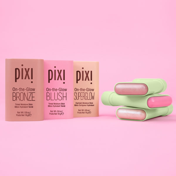 On the Glow Trio - Blush, Bronze & Highlighter Stick Set - Pixi Beauty ...